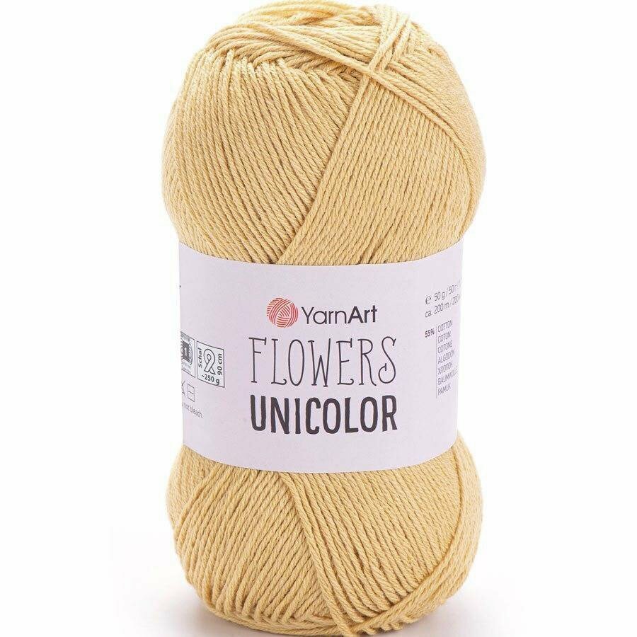 Пряжа Yarnart FLOWERS UNICOLOR 732 песочный (5 мотков)
