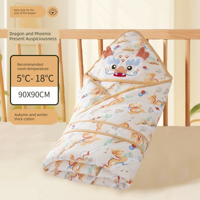 Глубокая зима тяжелое хлопковое детское одеяло для температуры 5-15°C, цветочный узор