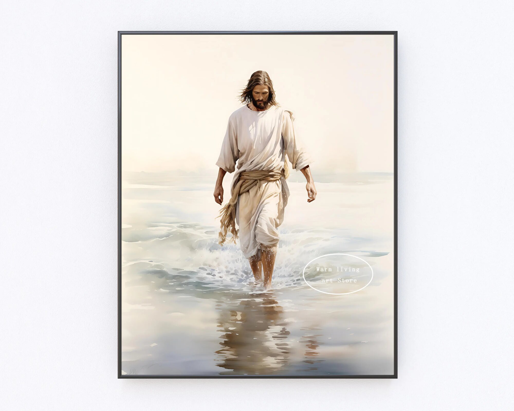 Постер Иисус на воде, 30x40см, цвет 29, без рамы