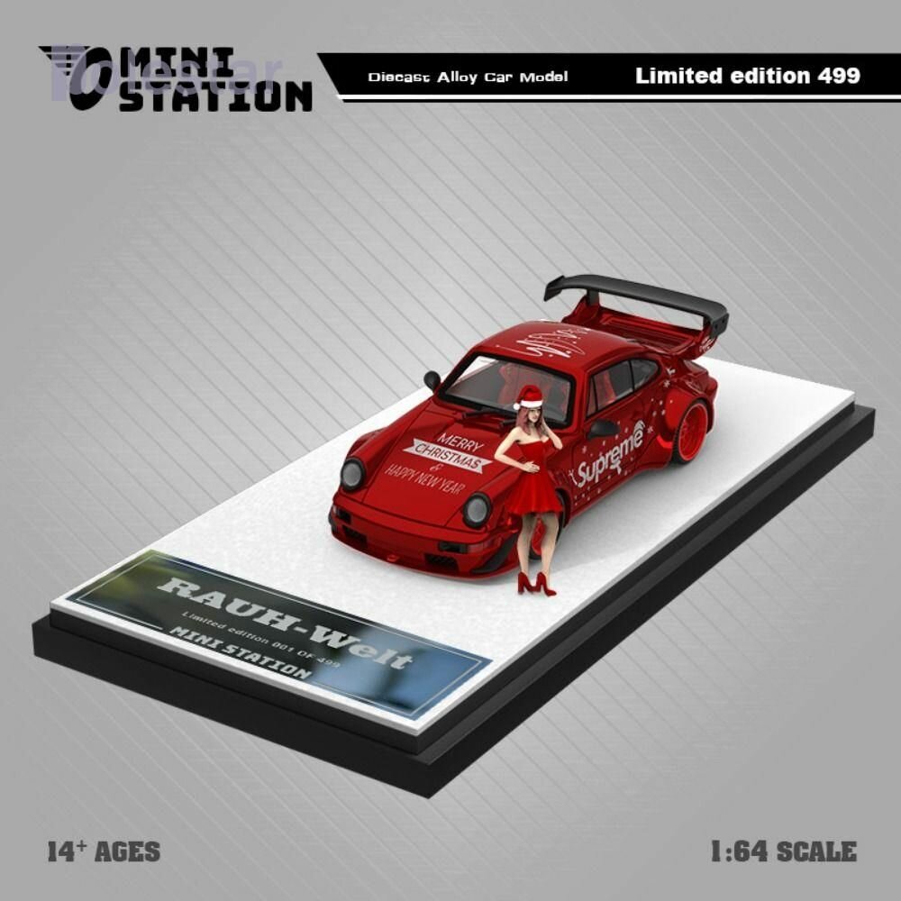Mini Station 1:64 T1 VAN/RWB 964/992 GT3 RS Metal Red SUP 2024 Модель Автомобиля