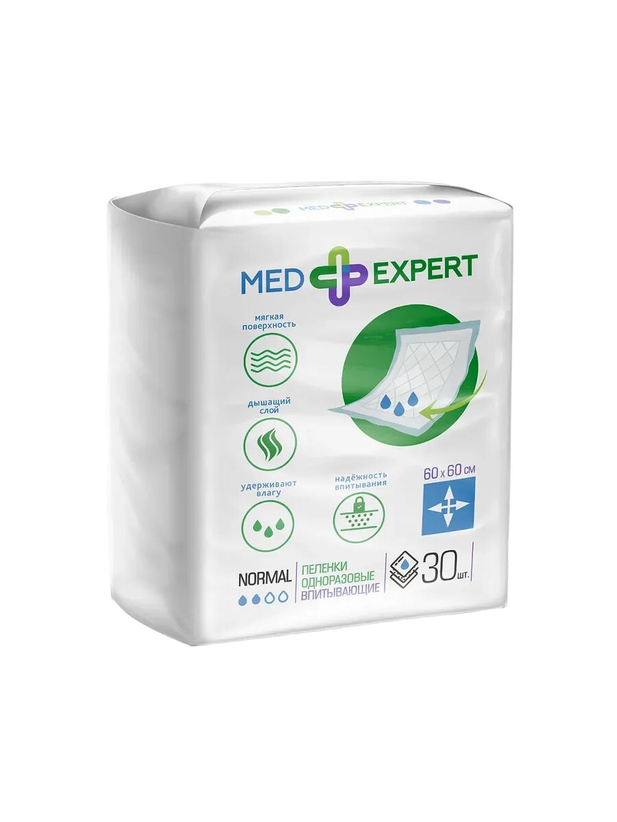 Med Expert Пеленки впитывающие Normal 60х60 см 30 шт