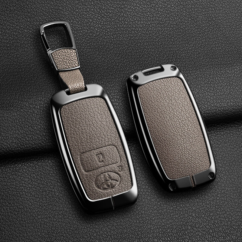 Автомобильный чехол для ключа Toyota G-Style 2-кнопочный, коричневая текстура козьей кожи с зажимом B01 для Камри