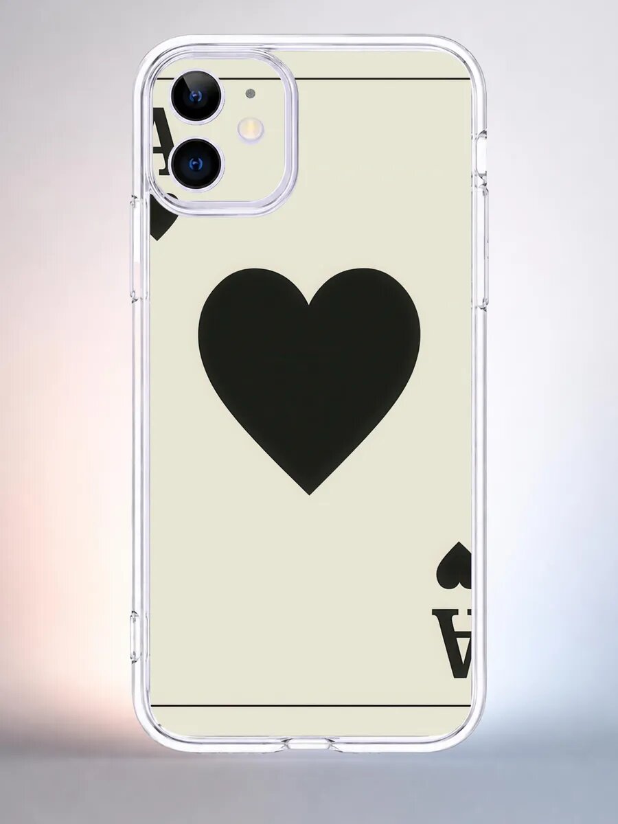 Чехол iPhone 11 туз червей силиконовый прозрачный