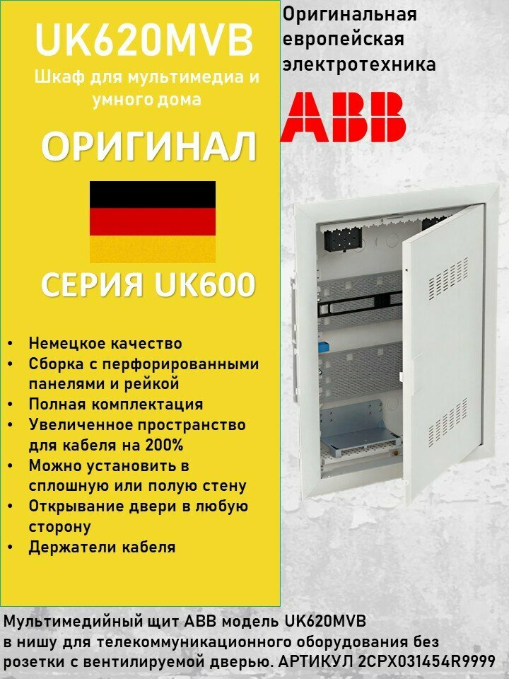 Щит мультимедийный, встраиваемый ABB UK620MVB 2CPX031454R9999