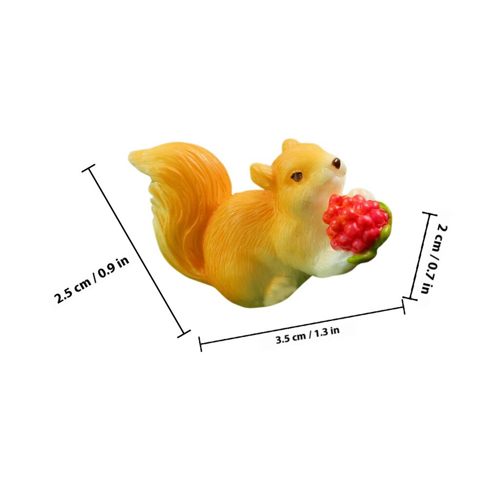 4 Шт Статуэтки Белки Миниатюрные Фигурки Из Резины Для Декора Сада 3.50X2.50X2.00Cm