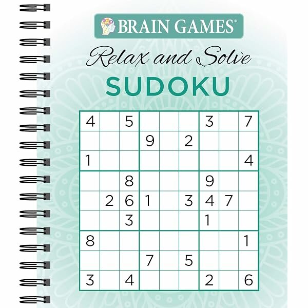 Brain Games - Relax and Solve: Sudoku (Teal)，Reprinted paperback book