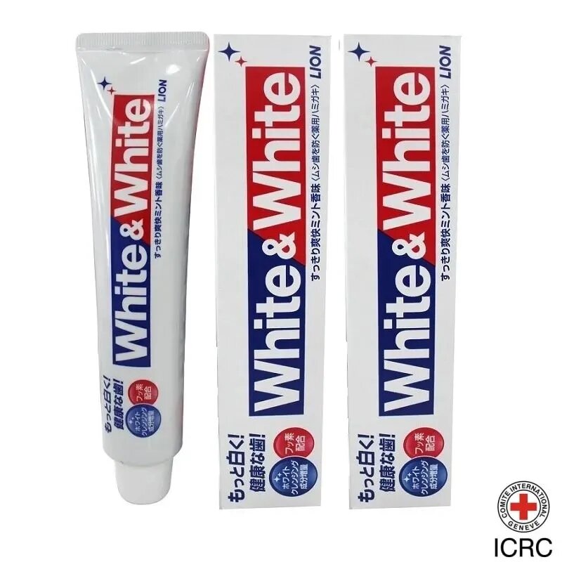 Зубная паста отбеливающего действия LION "White&White", в комплекте 2 штуки