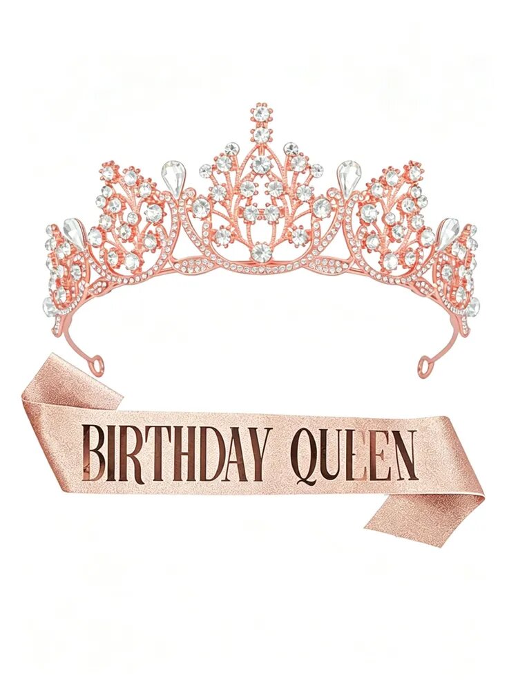 Набор BIRTHDAY QUEEN : корона и лента для дня рождения, праздничный 2026