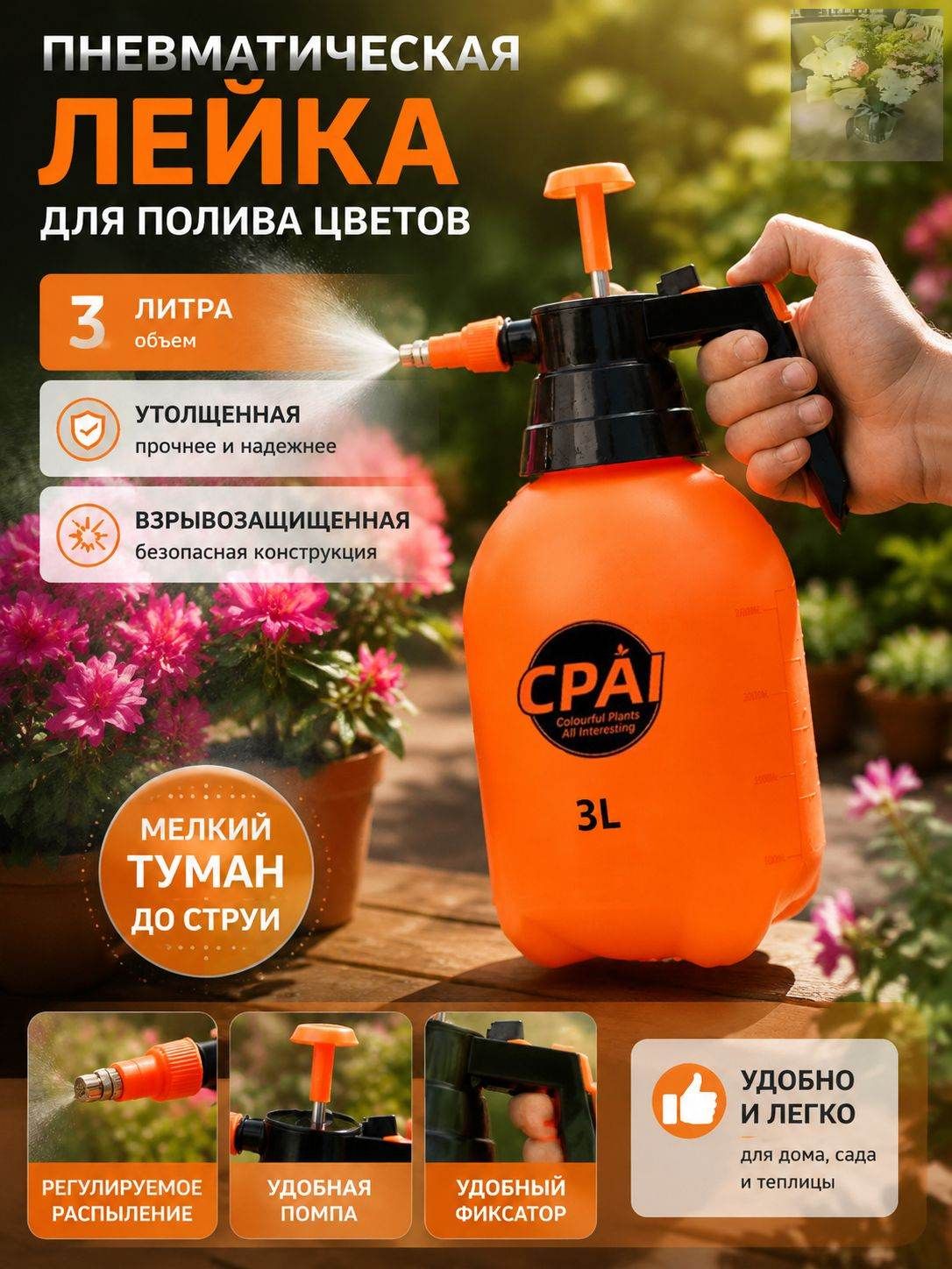 Пульверизатор, 3 л 1 шт