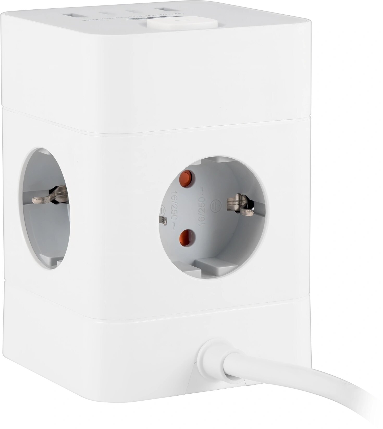 Сетевой удлинитель Buro BU-PTE4.1UC-W 1.5м (4 розетки) белый (коробка)