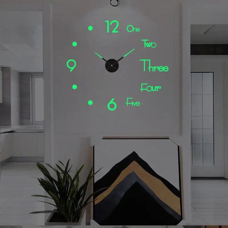 Светящиеся настенные часы DIY Зеленый, Green