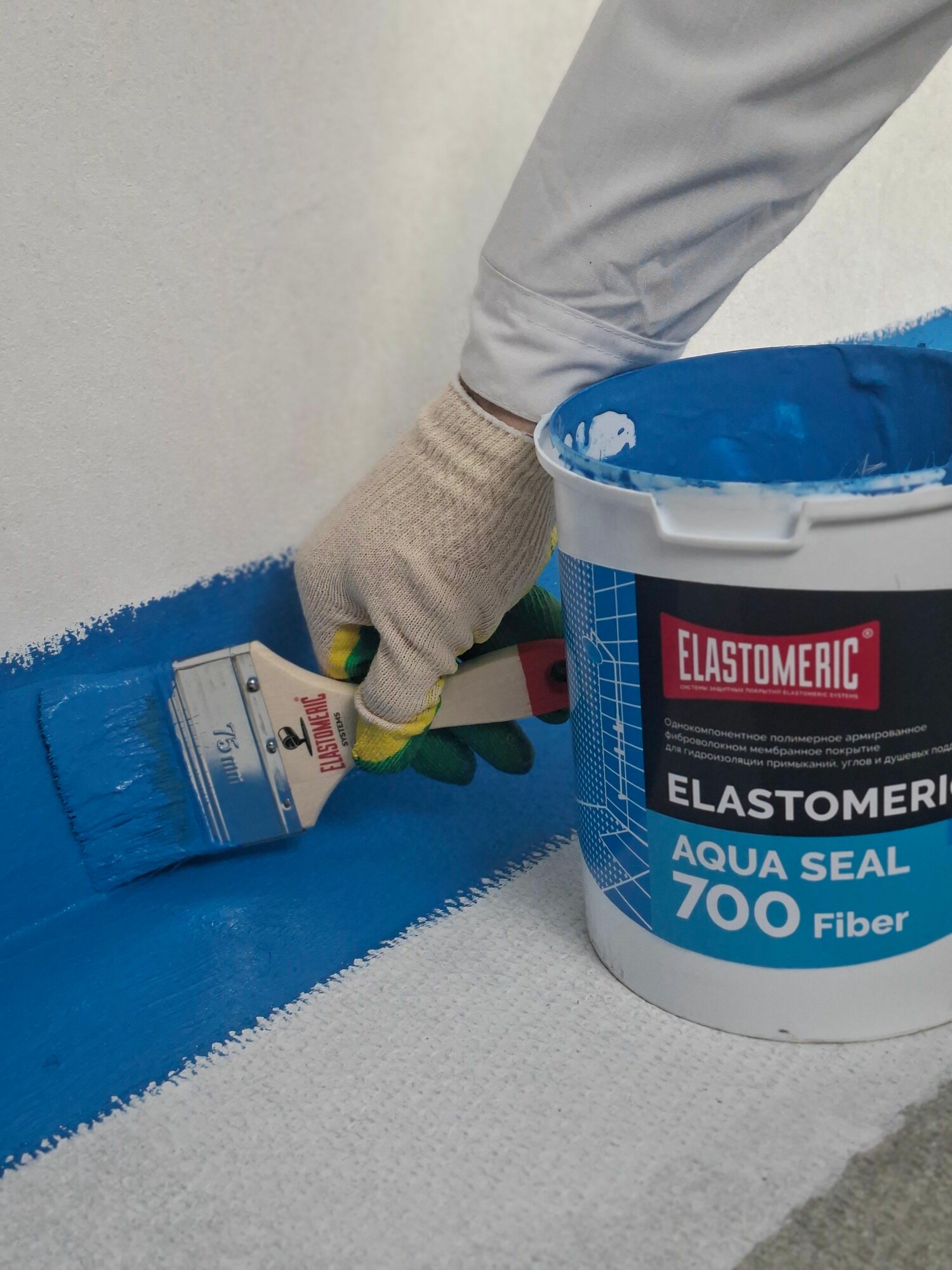 Гидроизоляция примыканий, углов и душевых поддонов Elastomeric AQUA SEAL 700 Fiber