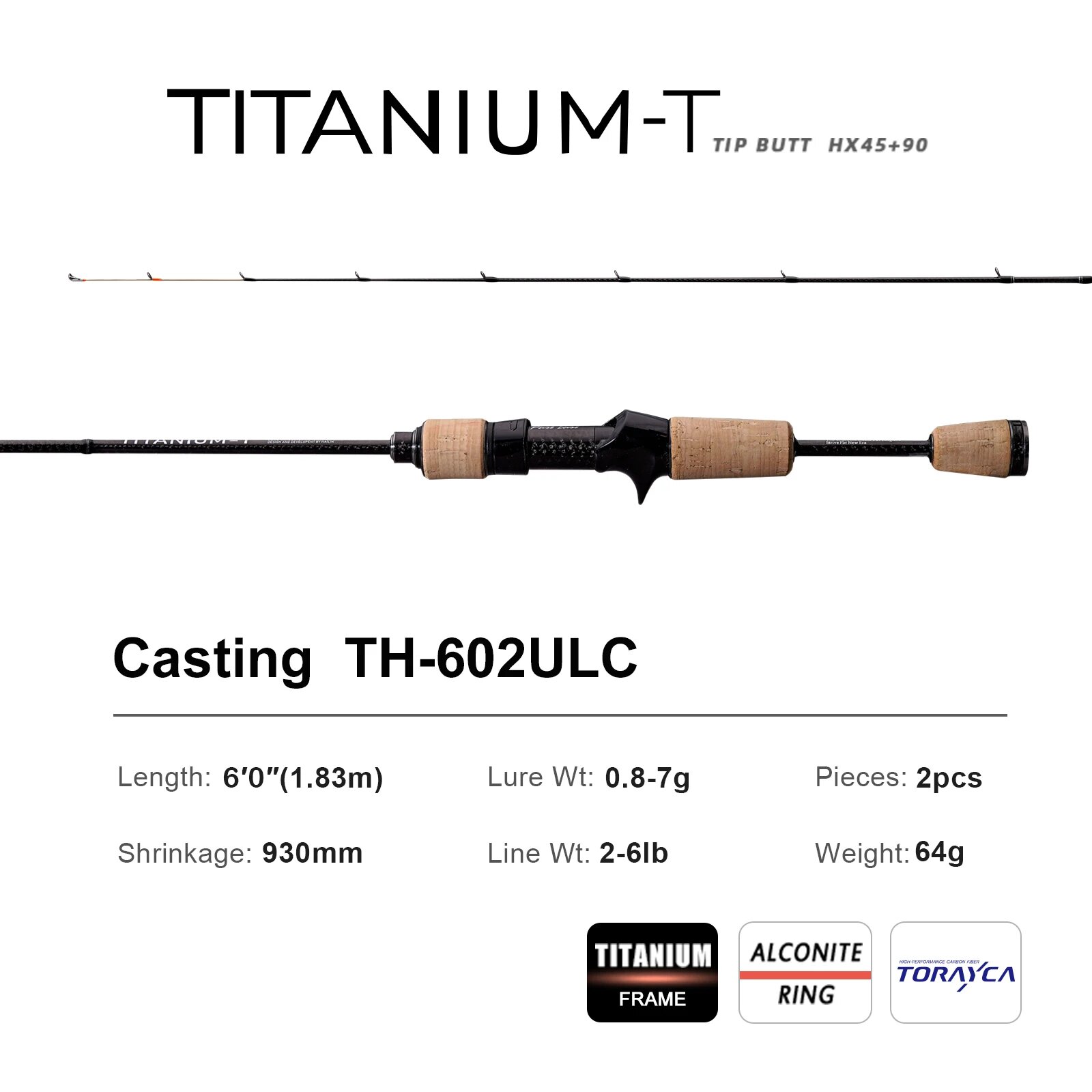 PURELURE TITANIUM-T XUL BFS Удочка для спиннинга TH-602ULC-MF