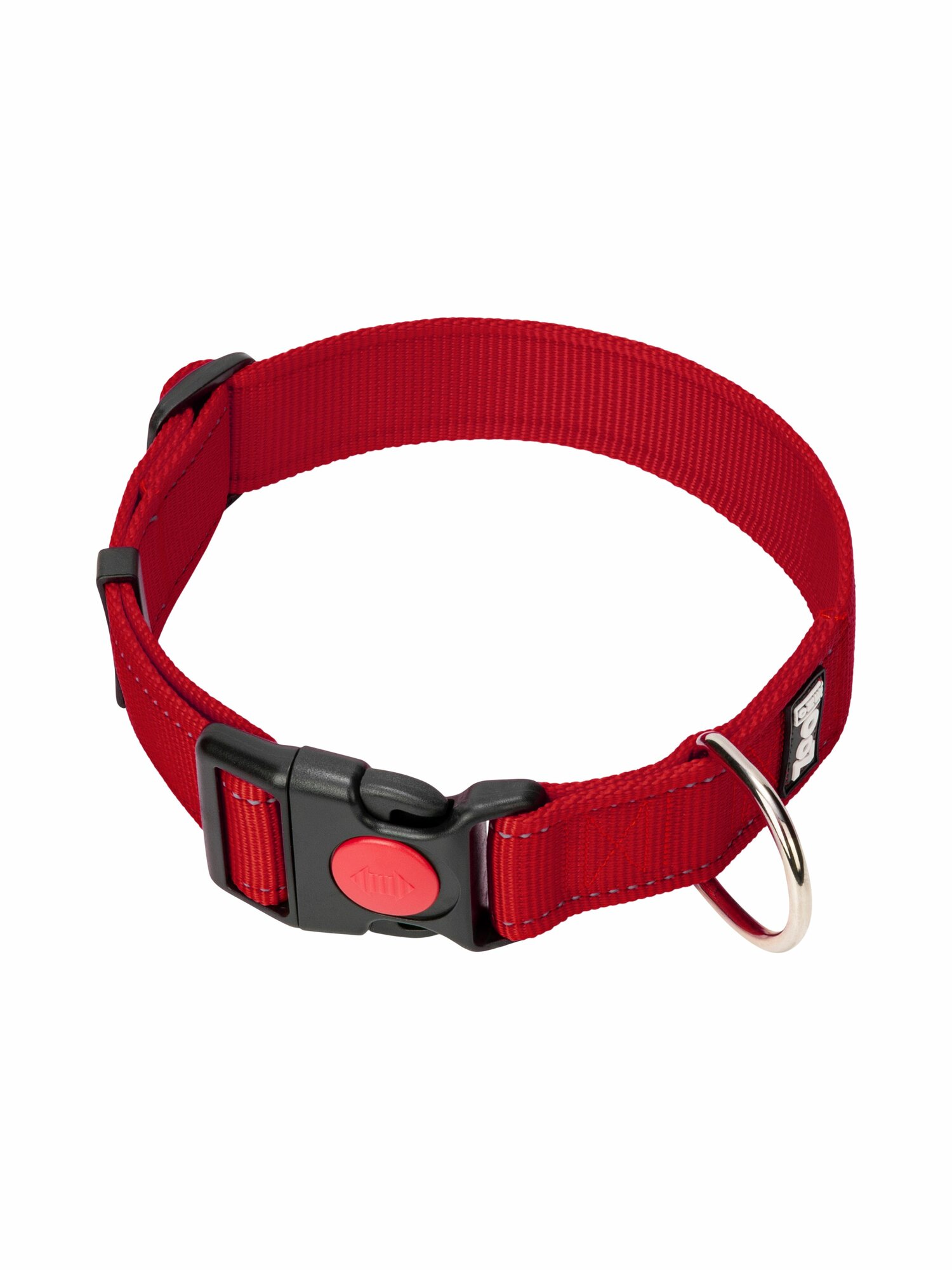Ошейник для собак нейлоновый широкий ZooOne, светоотражающий, фастекс с фиксатором, ширина 40 мм, обхват шеи 40-58 см, тёмно-красный, 70-1670