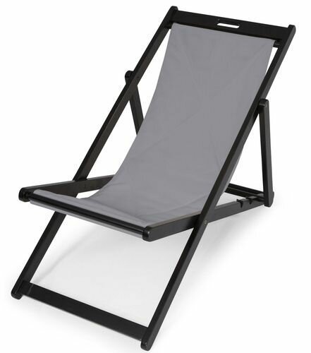 Шезлонг деревянный для сада Hillerstorp, из акации, черный