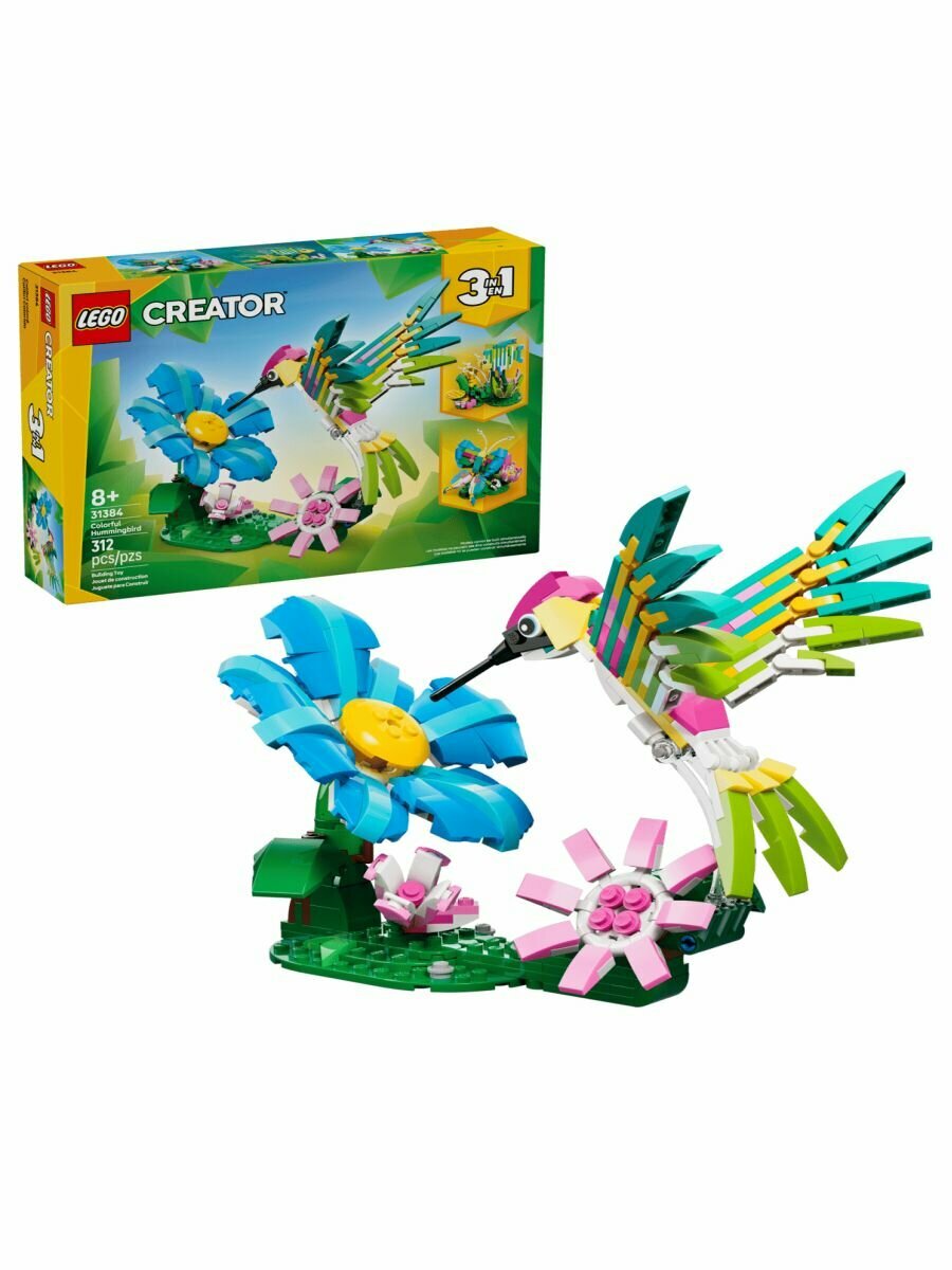 31384 Пластиковый Конструктор Lego Creator 31384 3 in 1 Colorful Hummingbird Красочный колибри 3 в 1