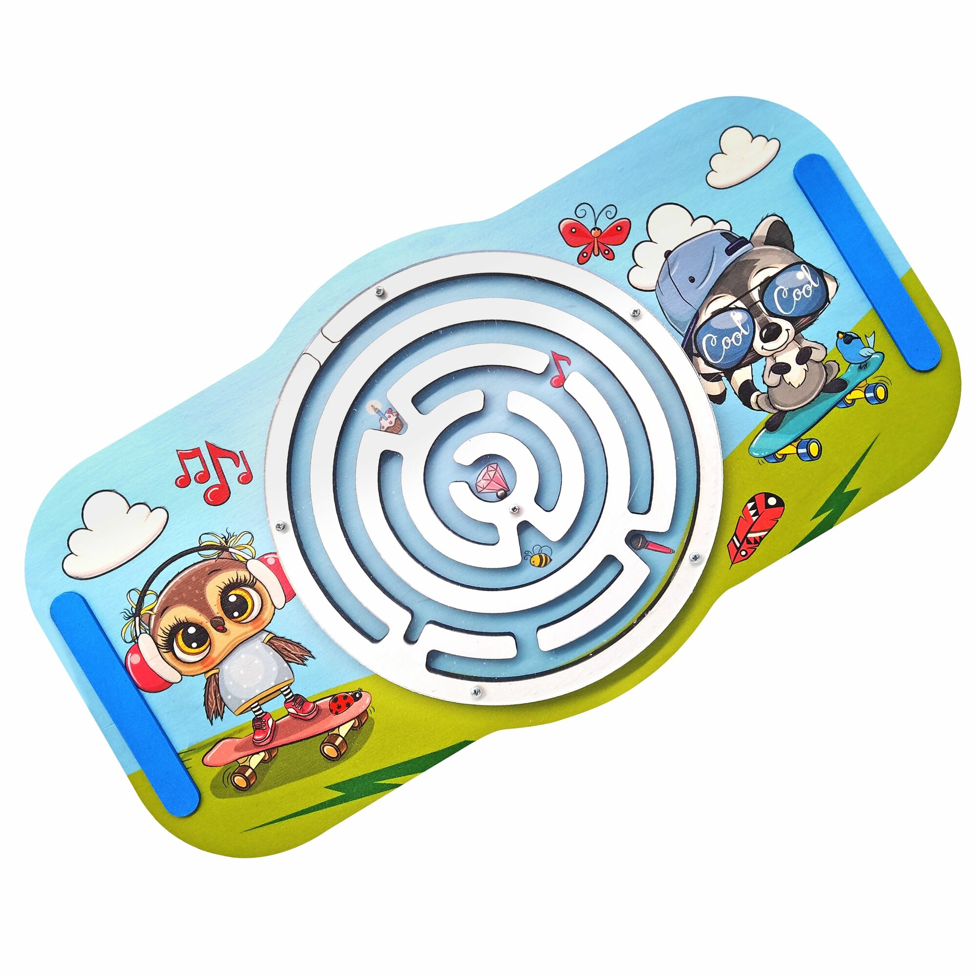 Балансировочная доска Нескучные игры Балансборд с лабиринтом, Совушка и Енот