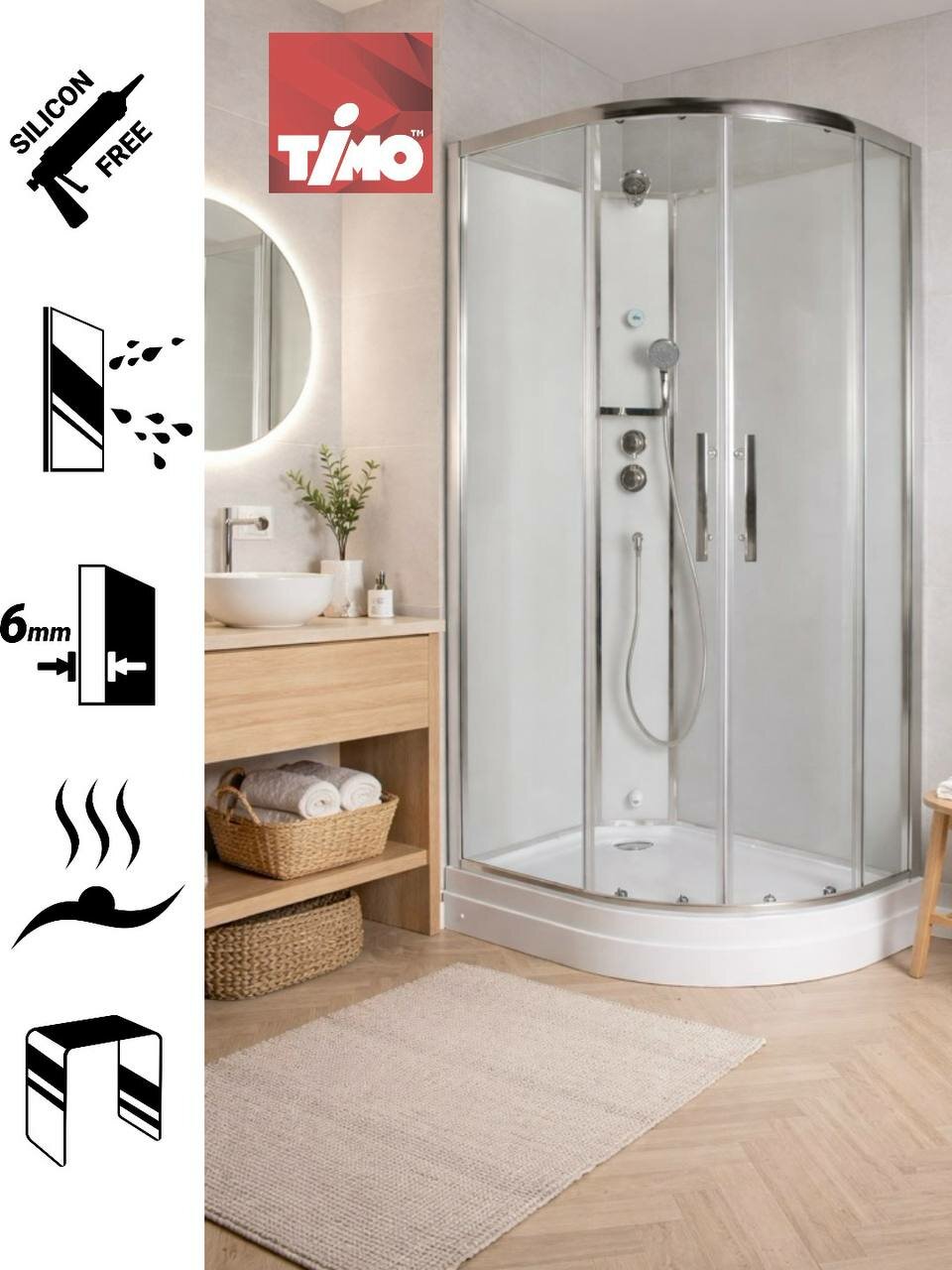 Душевая кабина 120*80 с хаммам ILMA902L
