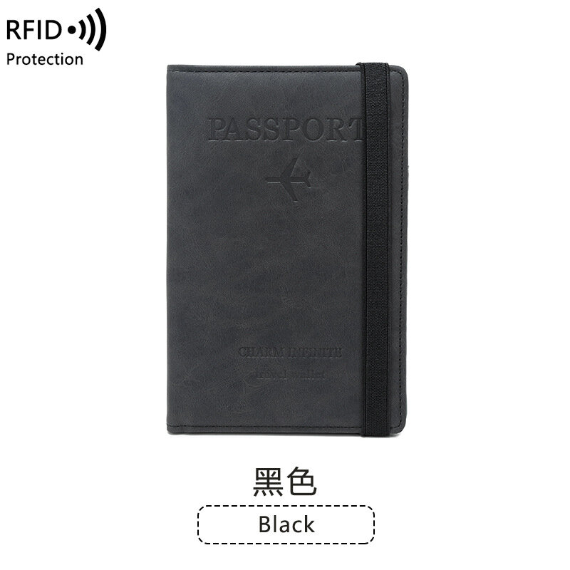 ZY Паспортный чехол RFID Защита данных ПУ Кожа Много карманов RFID