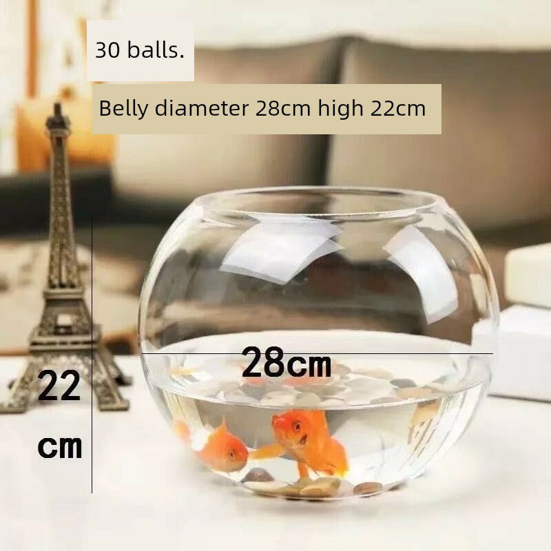 Маленький круглый аквариум из стекла 30 см для стола, офиса и дома, подходит для черепах