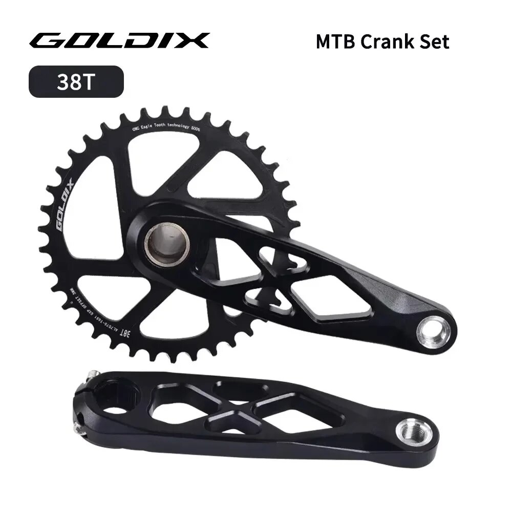 GOLDIX шатуны для горного велосипеда алюминиевые 165/170/175 мм 175mm, Crank and 38T