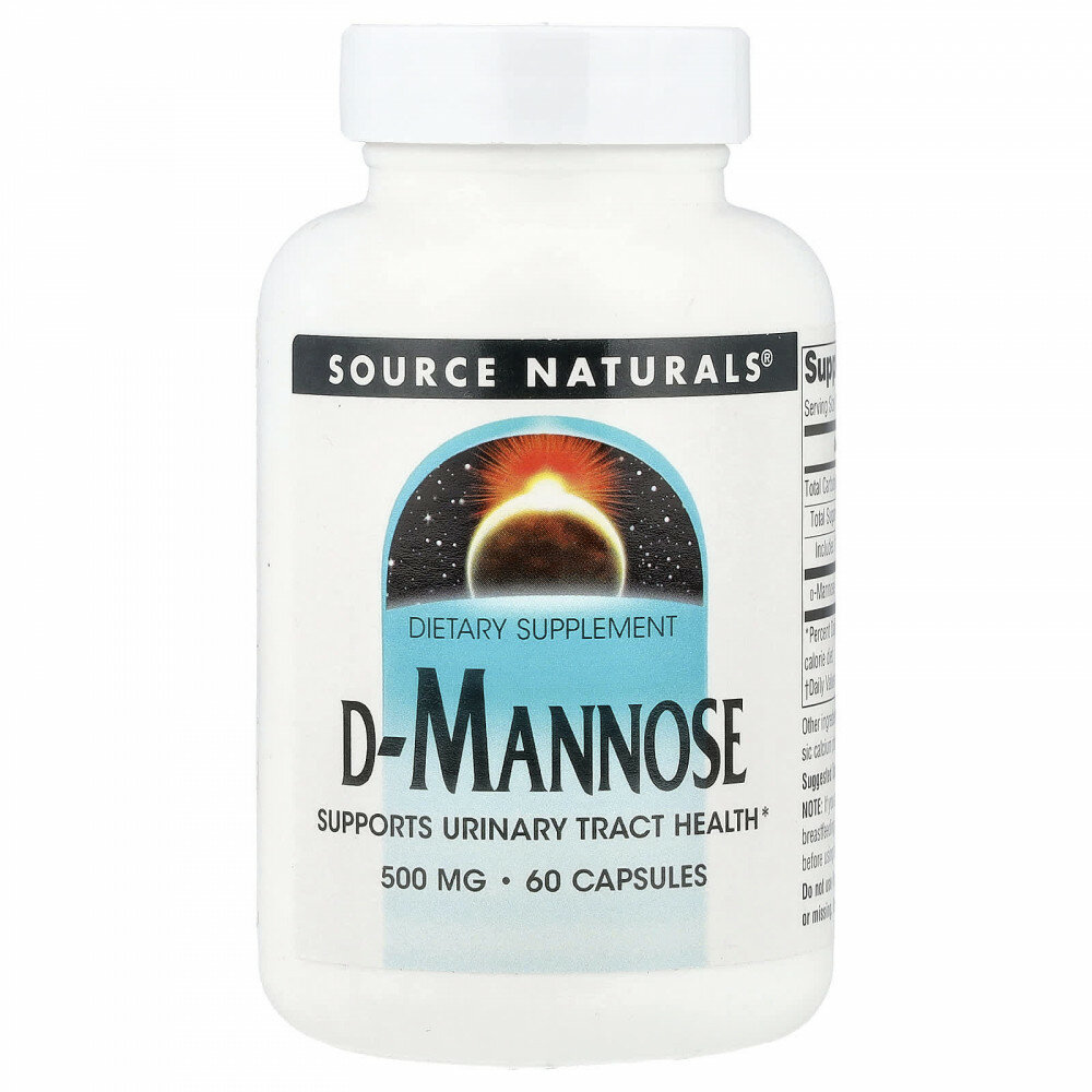 Source Naturals, D-манноза, 60 капсул