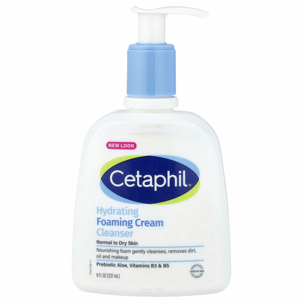 Cetaphil, увлажняющий очищающий крем-пенка, для нормальной и сухой кожи, 237 мл (8 жидк. унций)