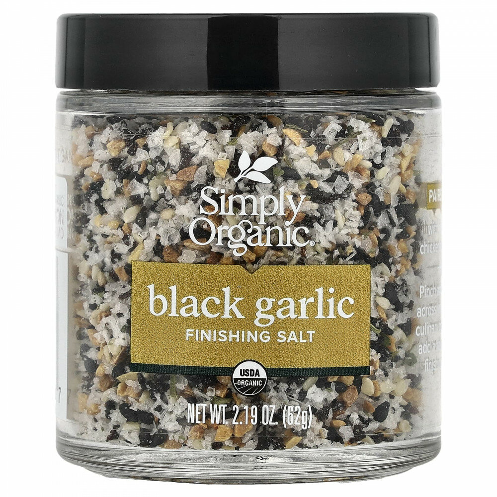Simply Organic, соль с черным чесноком, 62 г (2,19 унции)