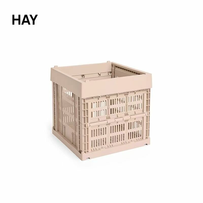 Складной ящик HAY Colour Crate, квадратный пластиковый контейнер для хранения, настольный органайзер