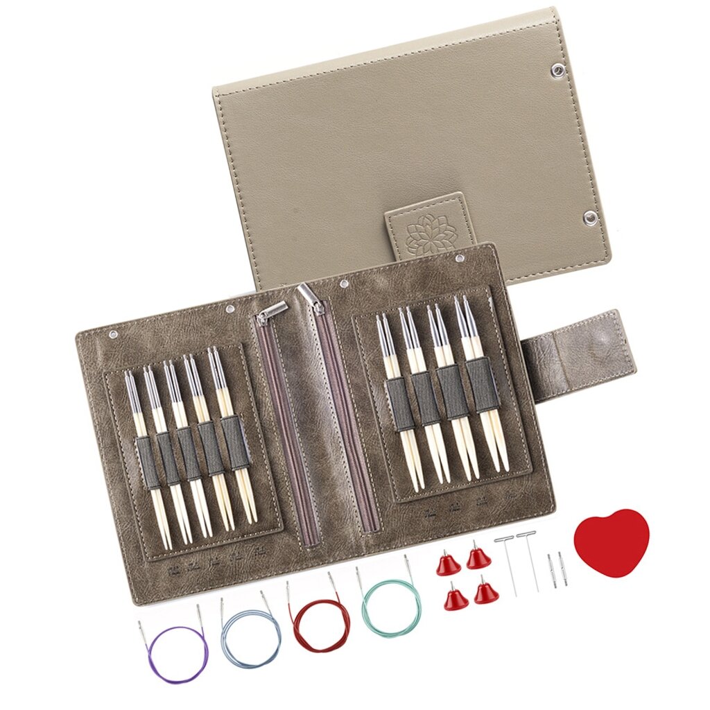 9 пар Сменных Круглых Костяных Спиц для Вязания Крючком с Сумкой Для Хранения 3,0 мм-6,0 мм для Плетения Пряжи