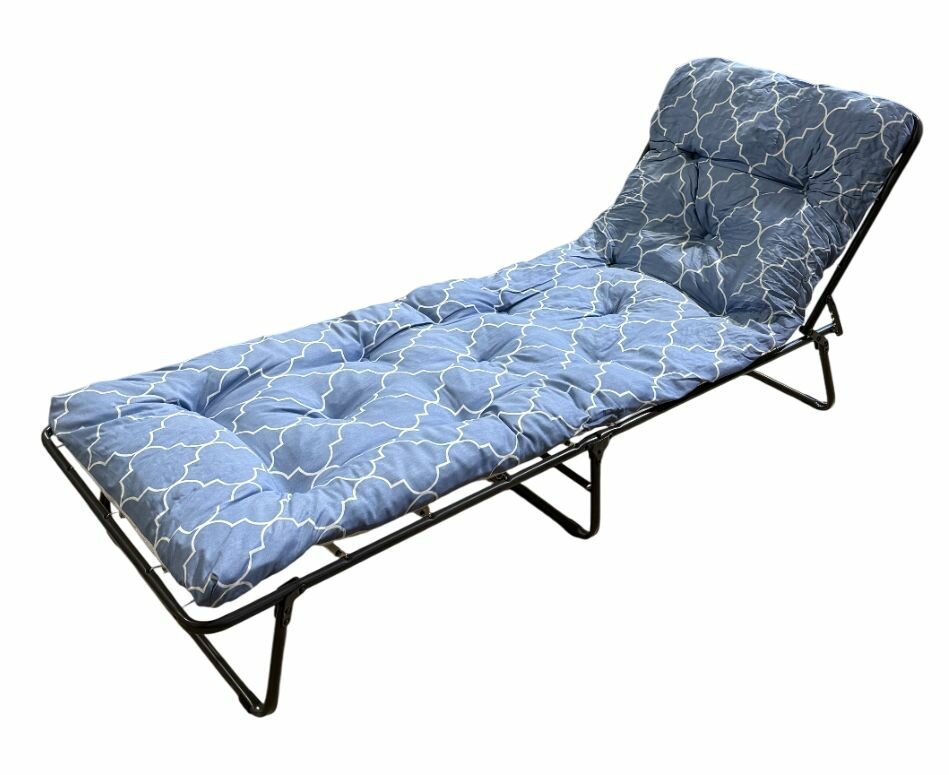 Раскладушка с матрасом 60 мм. Стефания, 192х65х30 см, нагрузка до 120 кг.