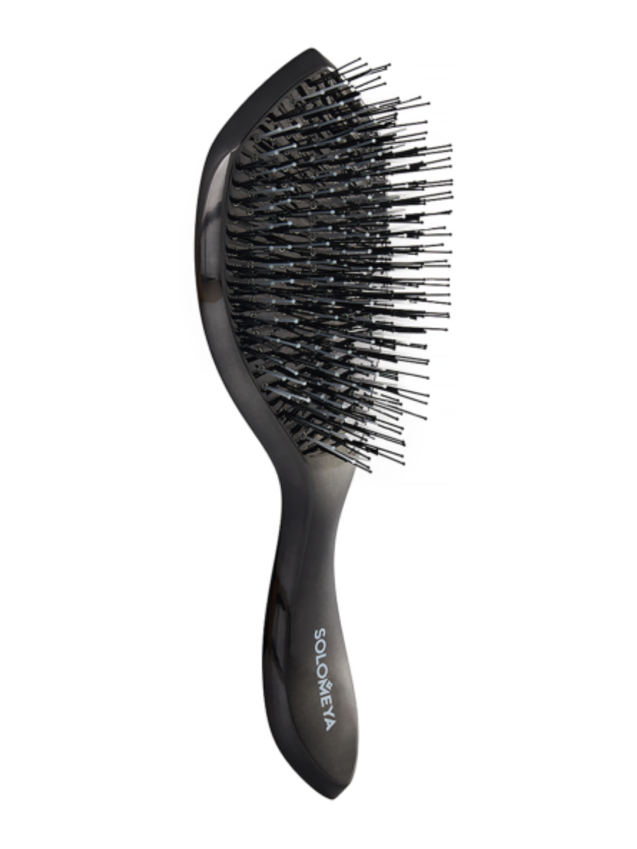 Многофункциональная расческа для распутывания, массажа и мытья кожи головы, Черная Solomeya Wonder scalp brush Black, 1 шт