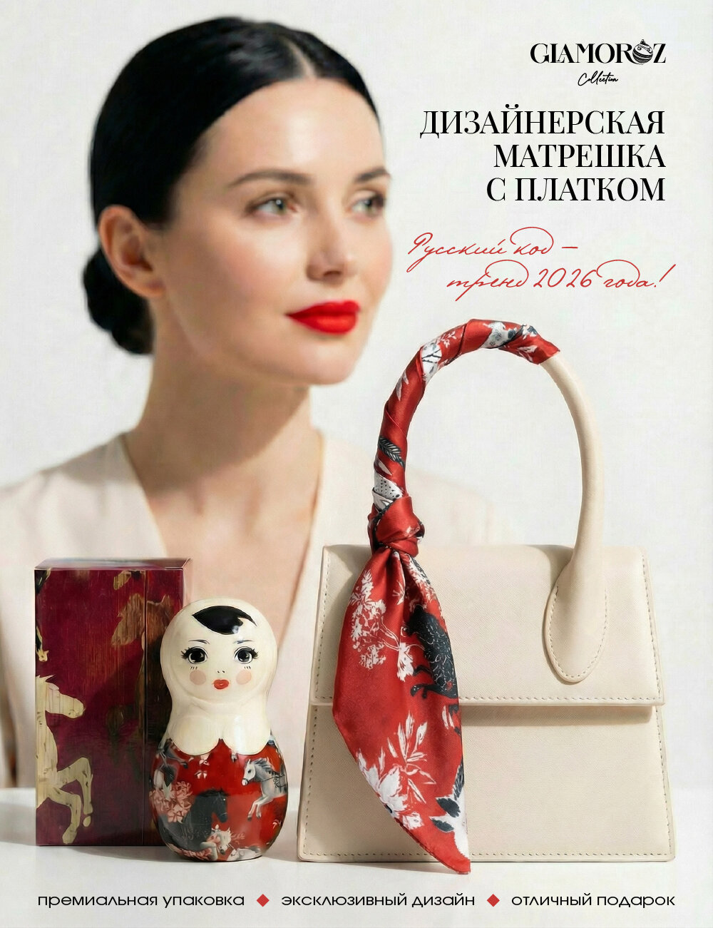 Платок Русский стиль матрешки для девочек и женщин