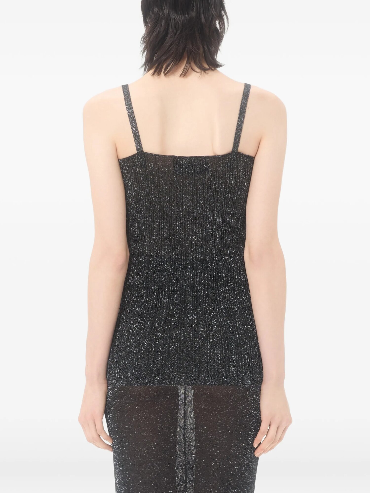 Топ Valentino Lurex Knit Top, размер 46, black/black — фото 1