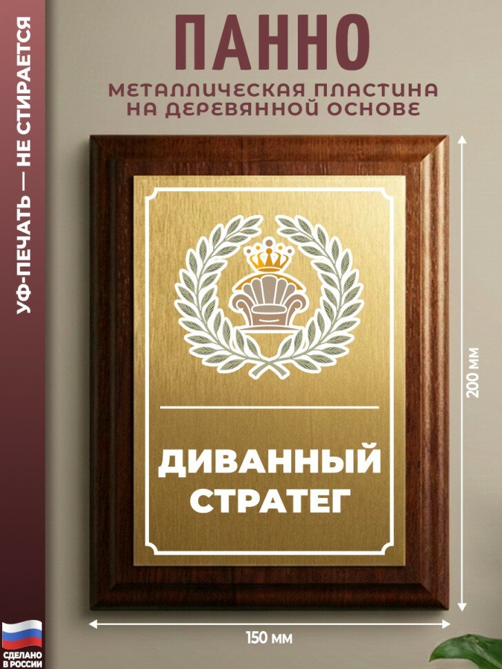 Настенный диплом "Диванный стратег"