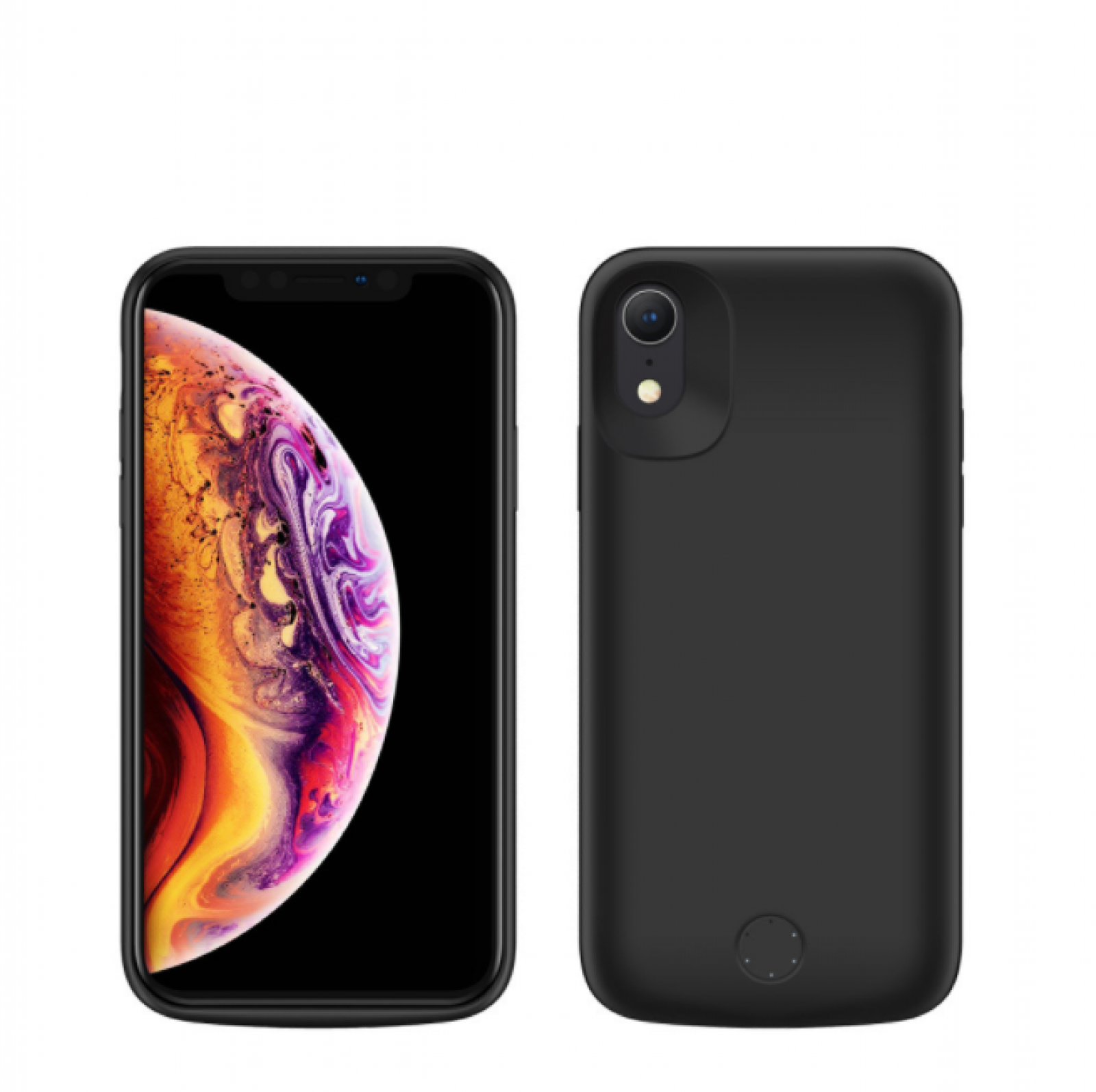 Чехол-бампер MyPads для iPhone XS Max с аккумулятором 6000mAh черный