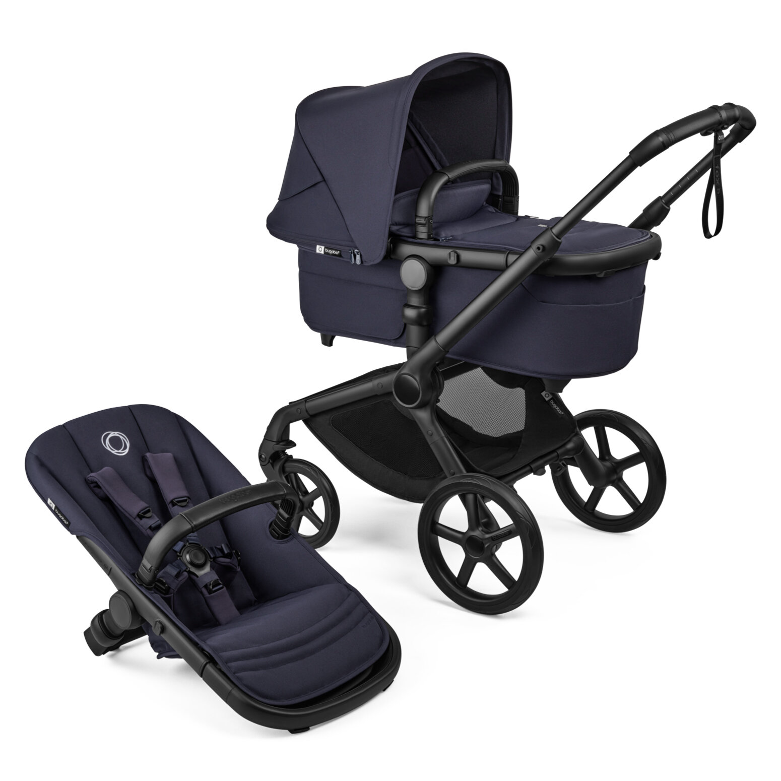Детская коляска 2в1 Bugaboo Fox 5 Renew, цвет Deep Indigo / Black (Синий / Чёрная рама)