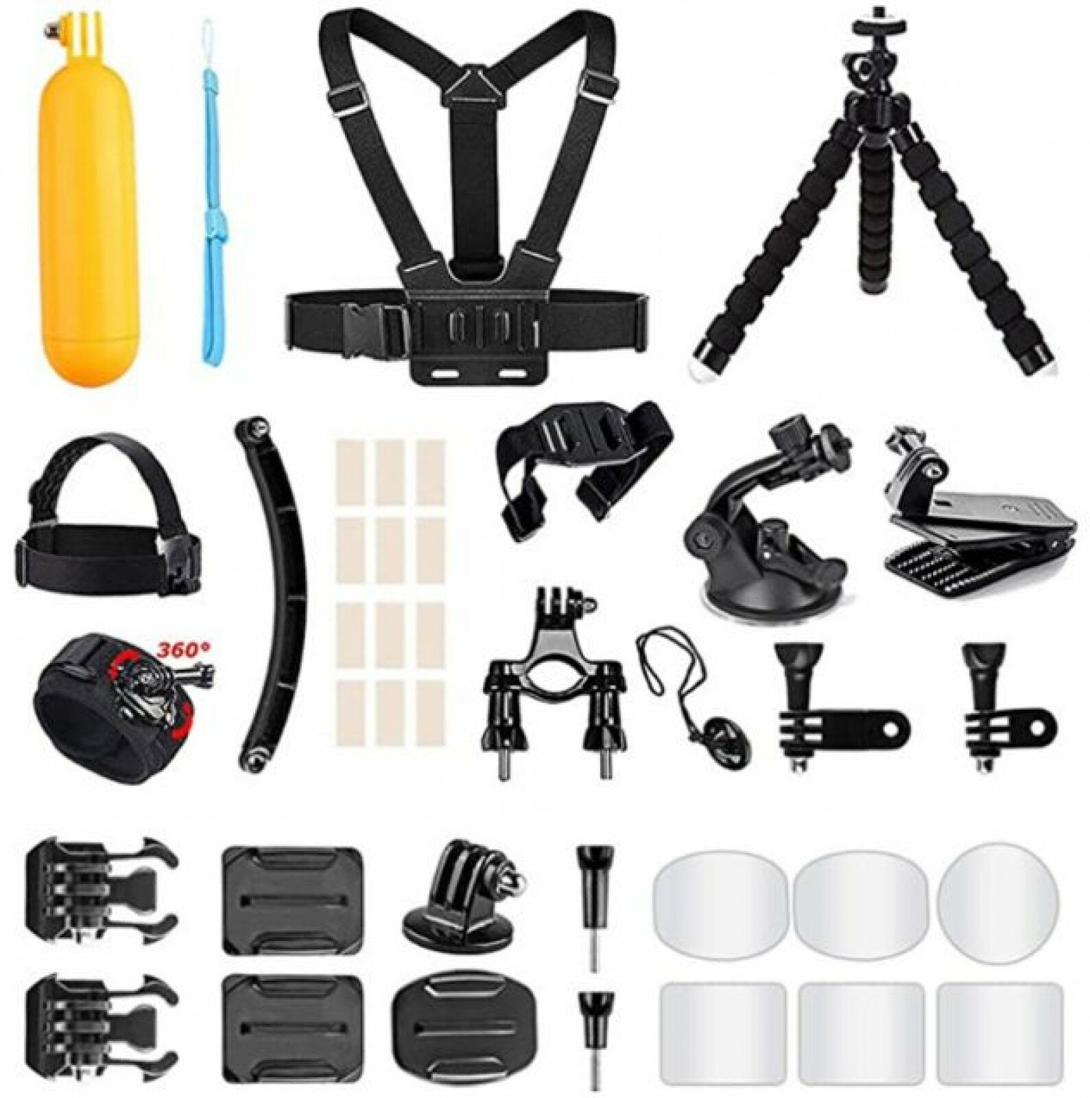 Набор аксессуаров MyPads 14в1 для экшн-камер GoPro, Sjcam, Insta360, DJI с быстросъемными креплениями