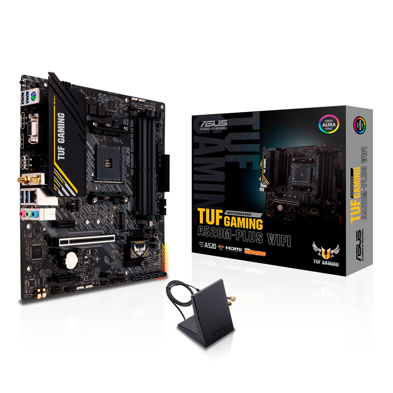 Материнская плата ASUS TUF A520M-PLUS WIFI, AM4, AMD A520, mATX, DDR4 90MB17F0-M0EAY0