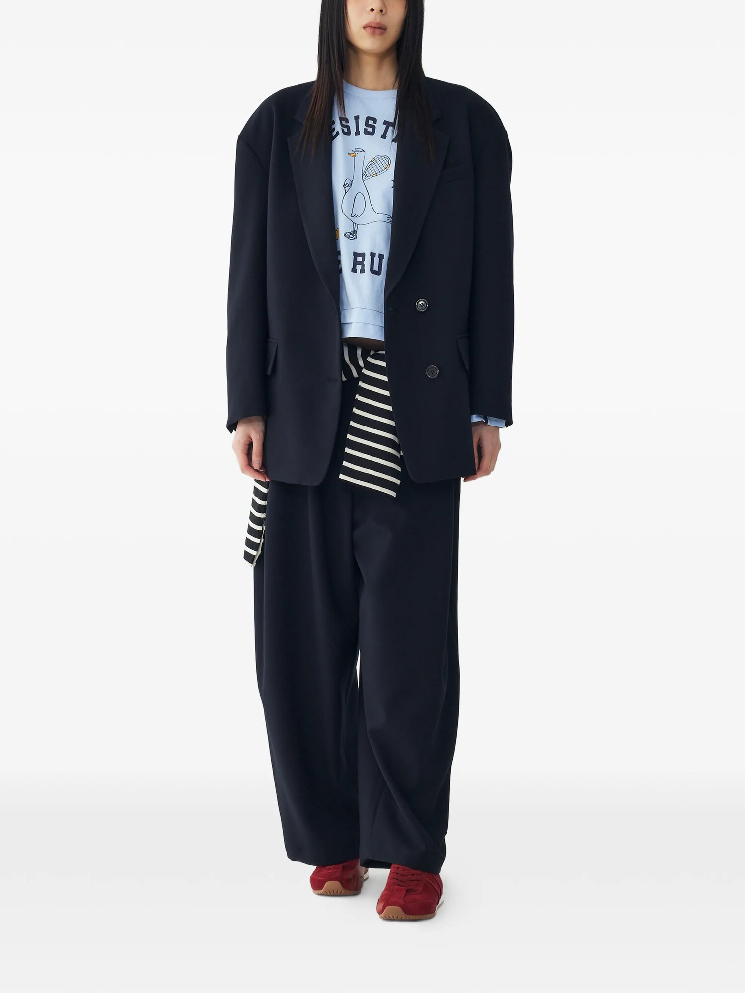 Пиджак STUDIO TOMBOY Buttoned maxi blazer, размер M, синий — фото 1