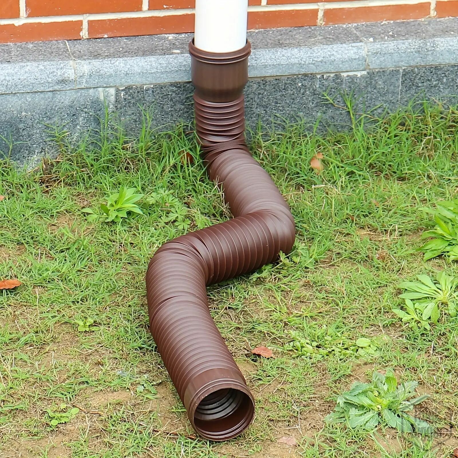 1 пластиковая дренажная удлинительная труба с круговым соединителем - подходит для дренажа или удлинения гибких трубопроводных систем