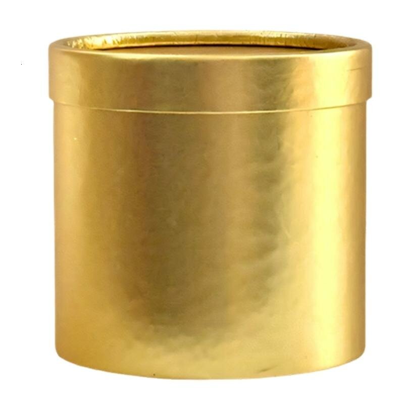 Круглая картонная подарочная коробка с крышкой, Золото