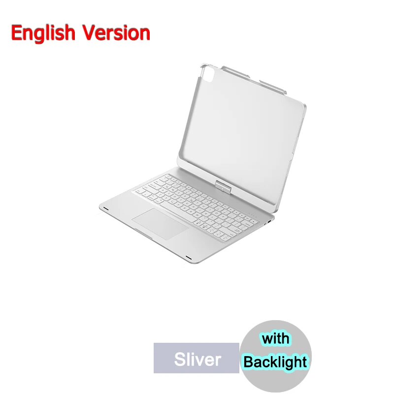 Bluetooth Клавиатурный чехол для iPad Air 13 2025 M3, Silver, Backlit