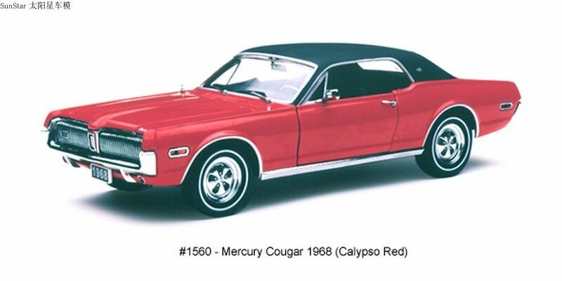 Sun Star 1:18 Литая модель автомобиля MERCURY COUGA Классический автомобиль
