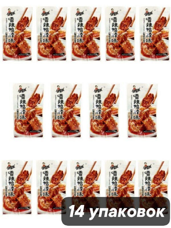 Снеки соевые Острые утиные шейки Xianglayabowey 18 г x 14 шт
