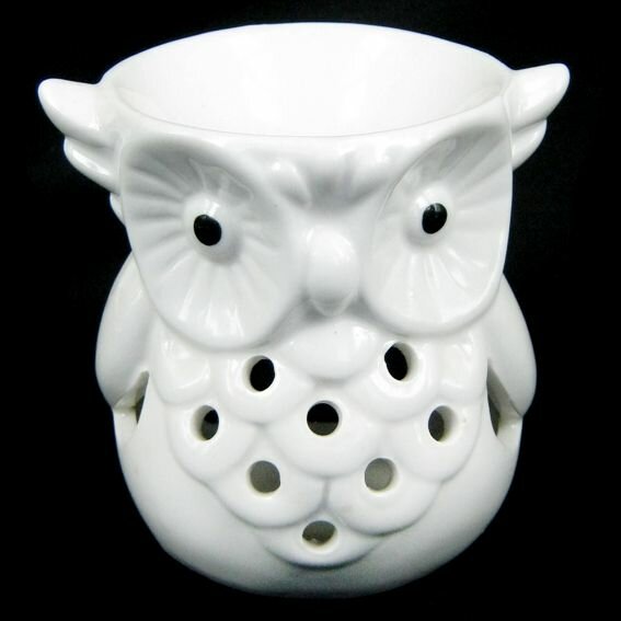 Аромалампа сова N315-38 белая (керамика, 8 см.), 1 шт.