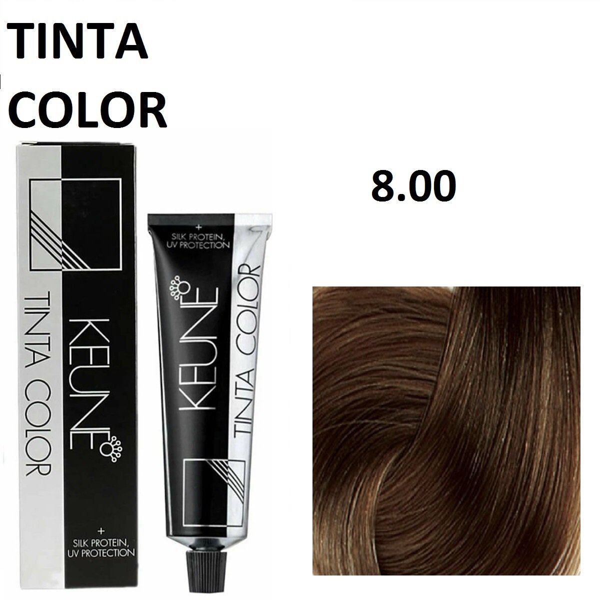 Keune Tinta Color 8.00 Перманентный краситель - Стойка краска для волос Светлый Блондин Плюс 60 мл