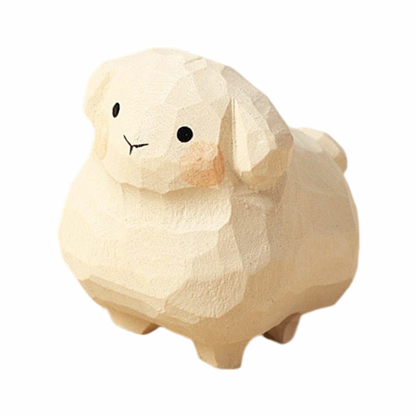 Миниатюрная деревянная статуэтка козы для декора полок и столов