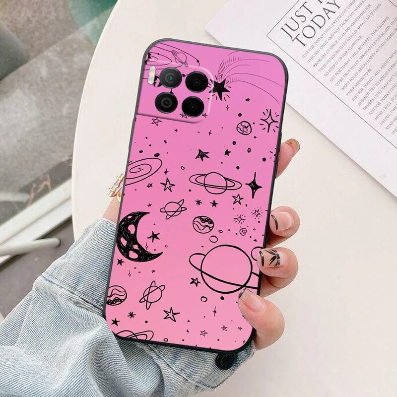 Розовый чехол T-Mobile REVVL 7 Pro, космос, силикон