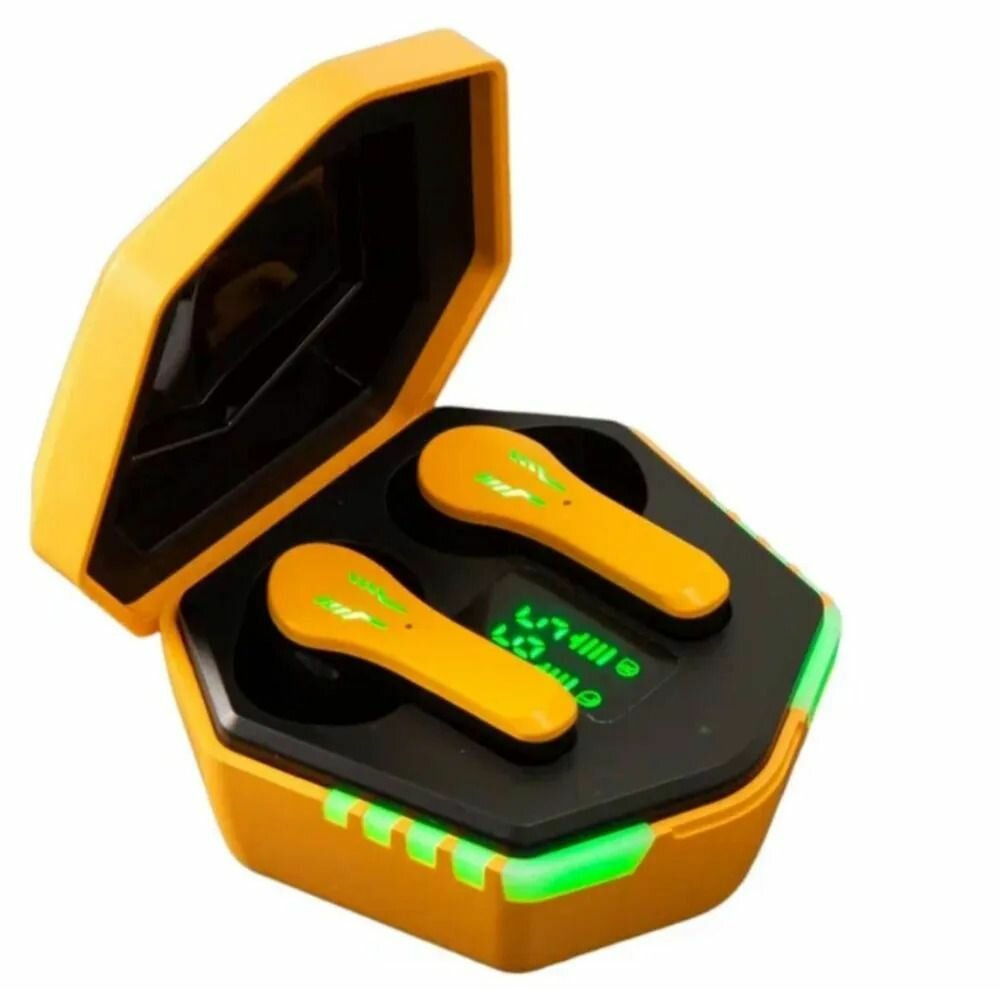 Наушники беспроводные с микрофоном, Bluetooth, USB Type-C, желтый